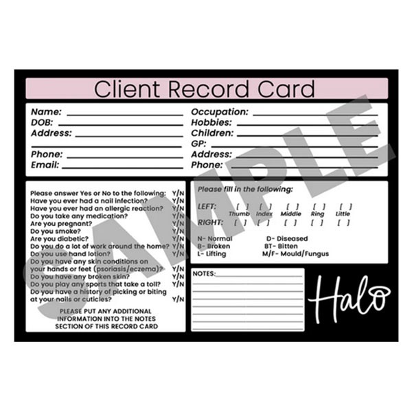 Halo Client Record Card 50pk