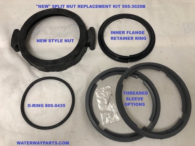 WATERWAY THREADED SLEEVE, SPLIT NUT ASSEMBLY FOR MULTI PORT VALVE ...