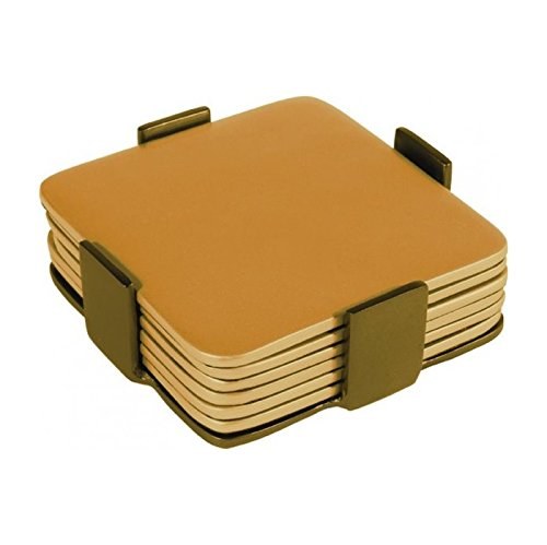 Yair Emanuel Judaica Set of 6 Aluminum Coasters Gold - The Judaica Place