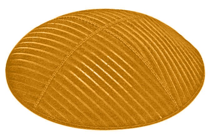 Gold Blind Embossed Medium Lines Kippah with Black and White Trim - The ...