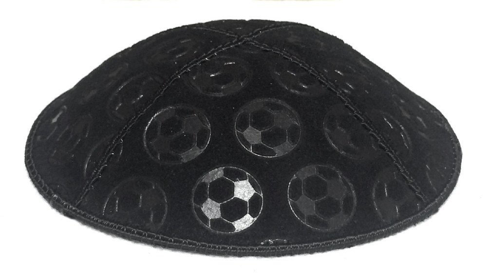Soccer Blind Embossed Kippah Assorted Colors with Light Grey and White ...