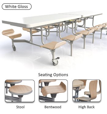 12 Seat Primo Rectangular Mobile Folding Table - Boards Direct