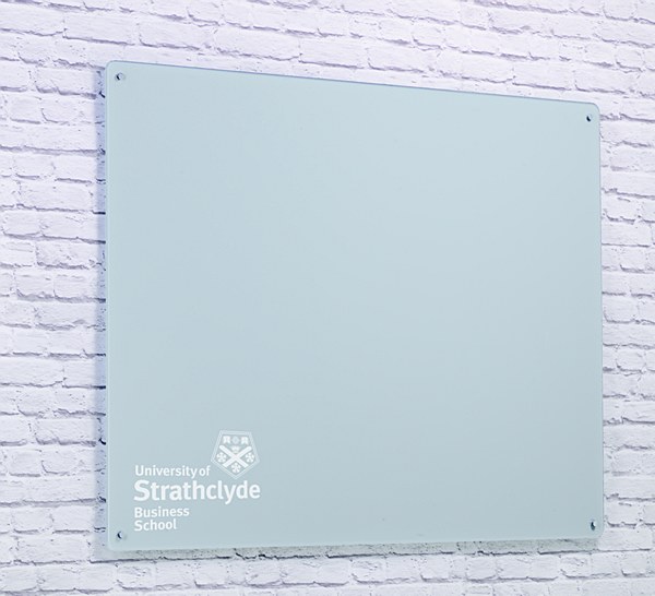 Magnetic Glass Board with your Logo 1800 x 1200mm White - Boards Direct