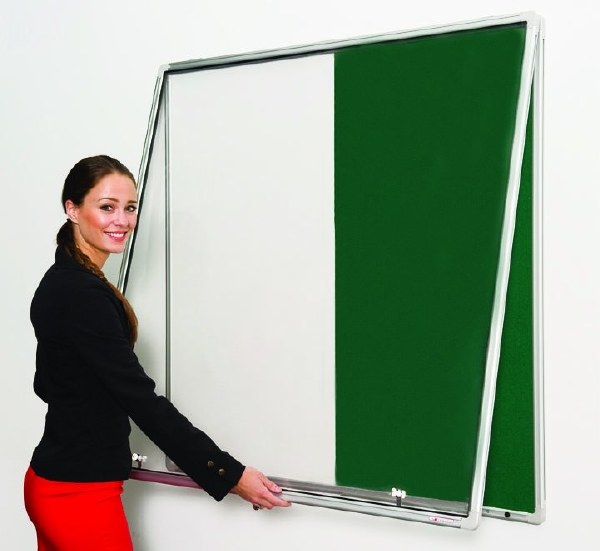 Lockable Combination Whiteboard/Noticeboard - Boards Direct