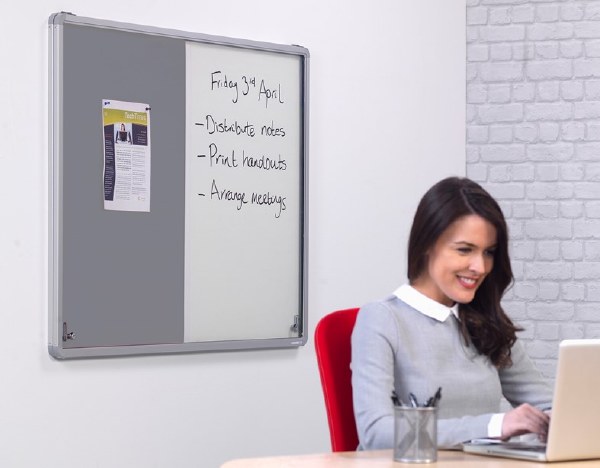 Lockable Combination Whiteboard/Noticeboard - Boards Direct