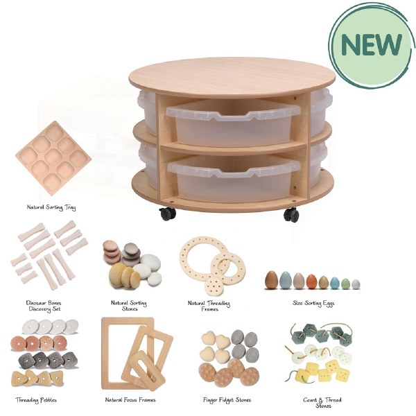 Double Tier Mobile Circular Storage Unit - Boards Direct