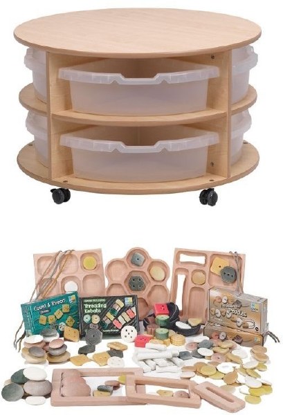 Double Tier Mobile Circular Storage Unit - Boards Direct