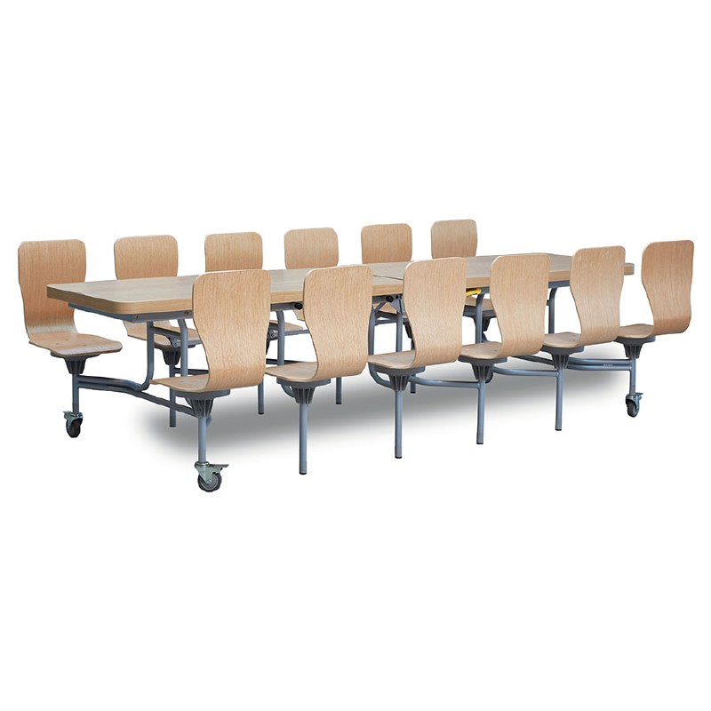 12 Seat Primo Rectangular Mobile Folding Table - Boards Direct