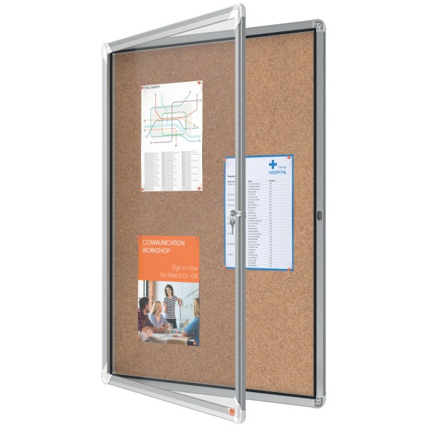 Nobo 1902564 Premium Plus Lockable Noticeboard - Boards Direct