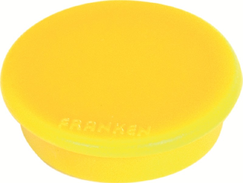 Franken Round Magnet 38mm Yellow Pack of 10 - Boards Direct