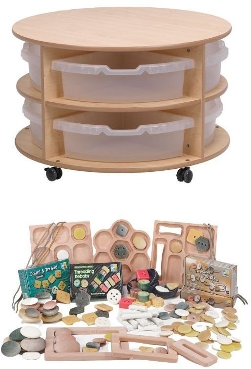 Double Tier Mobile Circular Storage Unit - Boards Direct