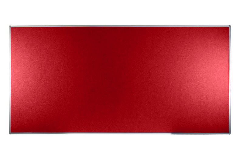 Boards Direct Felt Noticeboard Aluminium Frame 2400 x 1200mm RED ...