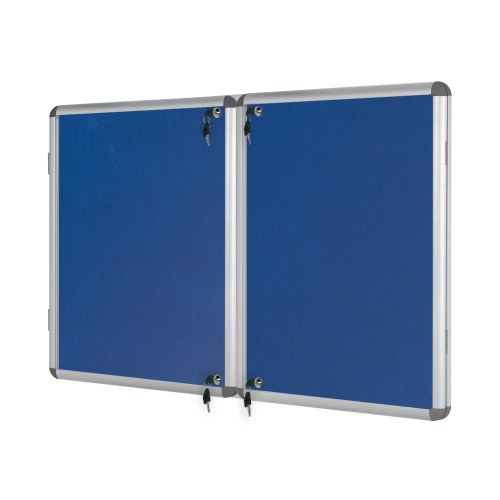 Bi-Office Lockable Felt Noticeboard Display Case 1780 x 1180mm (32 x A4 ...