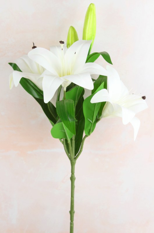 Artificial Lily Stem 59cm White - www.floralsundries.com : Trevor Green ...