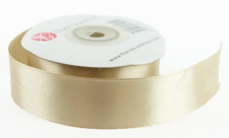 Satin Ribbon 25mm x 25 Yards Beige - www.floralsundries.com : Trevor ...