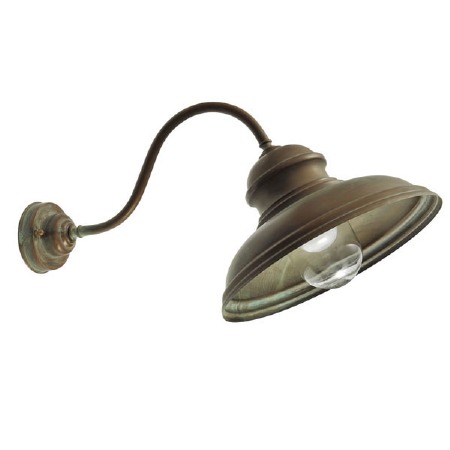 Mill Angled Outdoor Wall Light 1591 Aged Copper Clear Glass ...