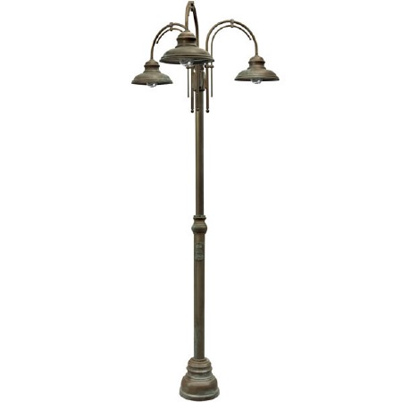 Mill Triple Lamp Post 1723 Aged Copper Clear Glass - Broughtons ...