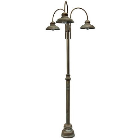 Mill Triple Lamp Post 1733 Aged Copper Clear Glass - Broughtons ...