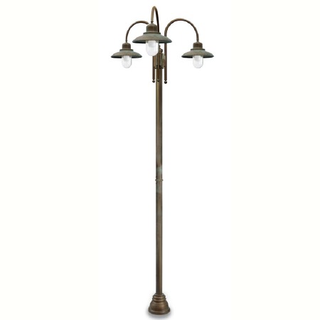Patio Triple Lamp Post 1763 Aged Copper Clear Glass - Broughtons ...
