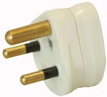 2A Round 3 Pin Lighting Plug - White - Broughtons Lighting & Ironmongery