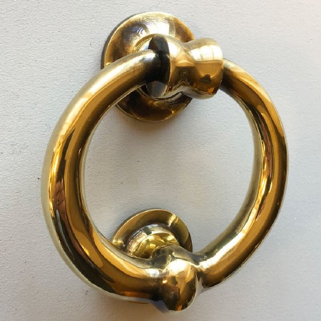 Ring Door Knocker Heavy 103mm Renovated Brass - Broughtons Lighting ...