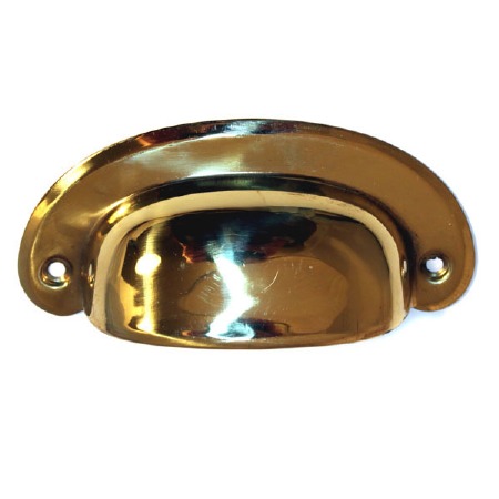Classic Drawer Pull Handle Polished Brass Unlacquered - Broughtons ...