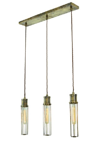 Alexander 3 Light Bar Pendant Antique Brass - Broughtons Lighting ...