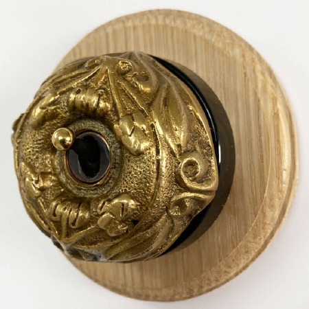 Art Nouveau Round Dolly Light Switch 1 Gang Antique Satin Brass Black ...