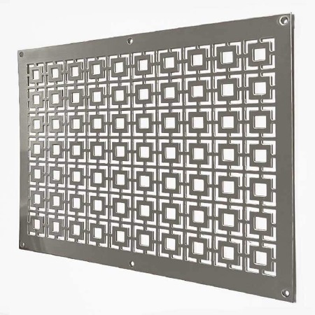 Art Deco Air Vent Cover 12" x 9" Polished Stainless Steel - Broughtons ...
