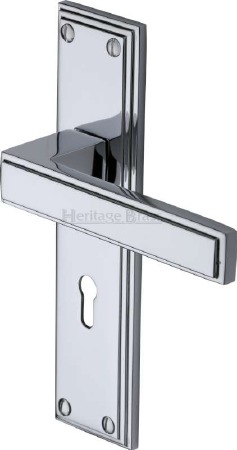 Heritage Atlantis Door Lock Handles ATL5700 Polished Chrome ...