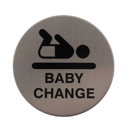 Baby Change Door Sign Satin Stainless Steel - Broughtons Lighting ...