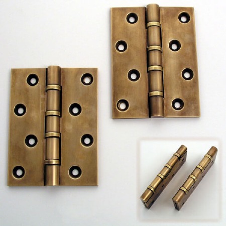 Ball Race Butt Hinges 1550 4" x 3" Hand Aged Brass - Broughtons ...