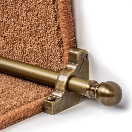 Balladeer Plain Stair Rod Set For Runner Carpets Antique Brass ...