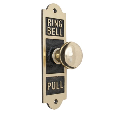 Bell Pull 1004 Mechanical Brass & Black - Broughtons Lighting & Ironmongery