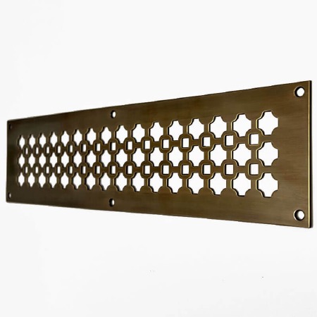 Louvre Air Vent Cover 12" x 3" Antique Brass Unlacquered - Broughtons ...