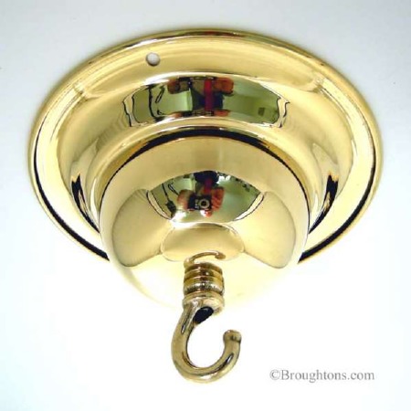Ceiling Hook Plate 145mm Polished Brass - Broughtons Lighting & Ironmongery