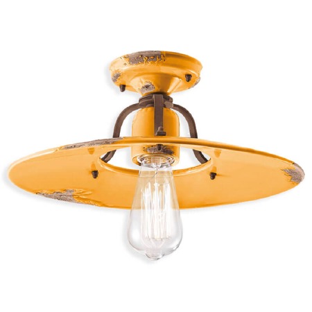 Ferroluce Ceiling Light C1445 Vintage Giallo - Broughtons Lighting ...