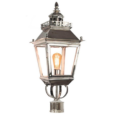 Chateau Lamp Post Head for 2" dia. Polished Nickel - Broughtons ...