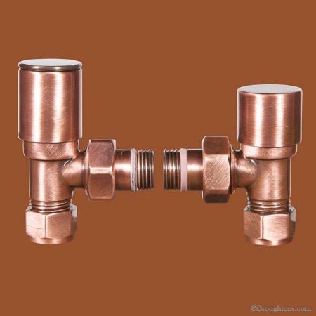Chelsea Manual Radiator Valves Antique Copper - Broughtons Lighting ...