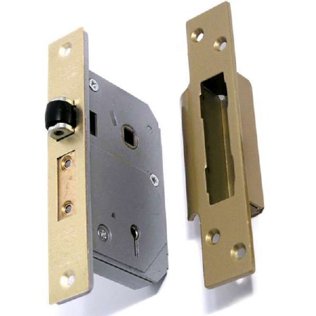 Chubb 5 Lever Mortice Lock Polished Brass - Broughtons Lighting ...