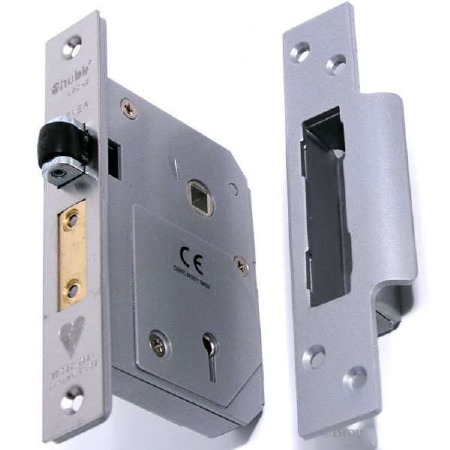 Chubb 5 Lever Mortice Lock Satin Chrome - Broughtons Lighting & Ironmongery