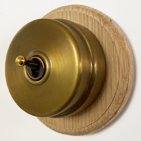 Citadel Round Dolly Light Switch 1 Gang Antique Satin Brass ...