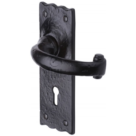 Heritage Tudor Colonial Lever Lock Door Handles TC300 Black Ironwork ...