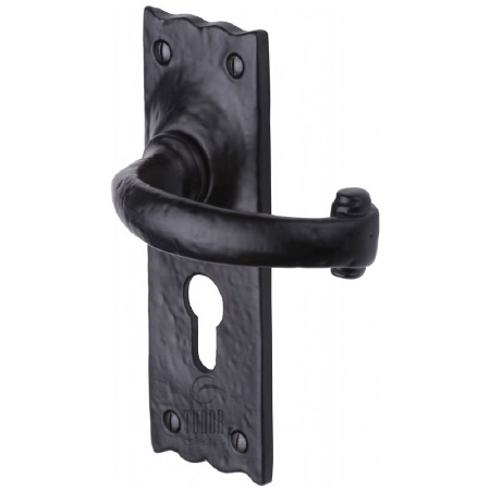 Heritage Tudor Colonial Euro Profile Door Handles TC348 Black Ironwork ...