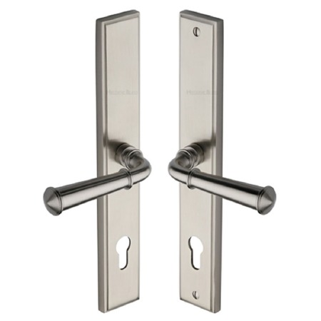 Heritage Colonial Multipoint Door Handles Left Hand Satin Nickel ...