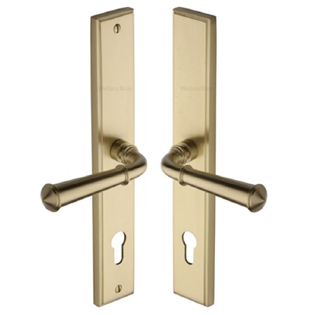 Heritage Colonial Multipoint Door Handles Right Hand Satin Brass ...