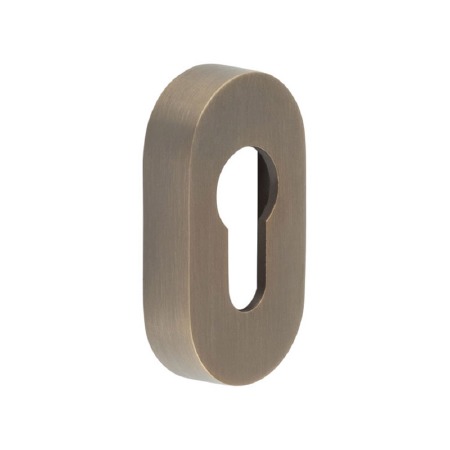 Oval Euro Escutcheon Antique Brass PVD - Broughtons Lighting & Ironmongery