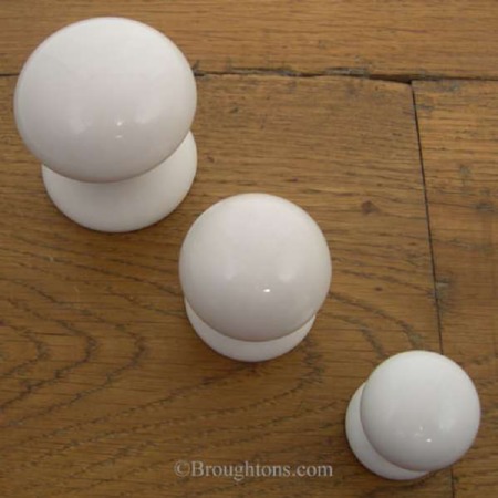 Porcelain White Cupboard Door Knob 50mm - Broughtons Lighting & Ironmongery