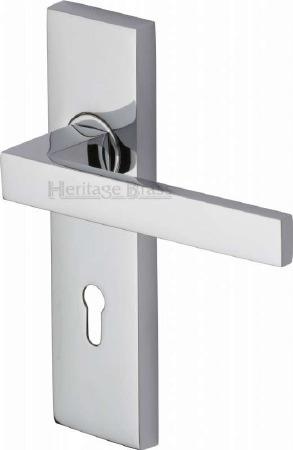 Heritage Delta Door Lock Handles DEL6000 Polished Chrome - Broughtons ...