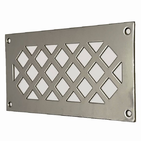 Diamond Pattern Air Vent Cover 6"x 3" Polished Stainless Steel ...